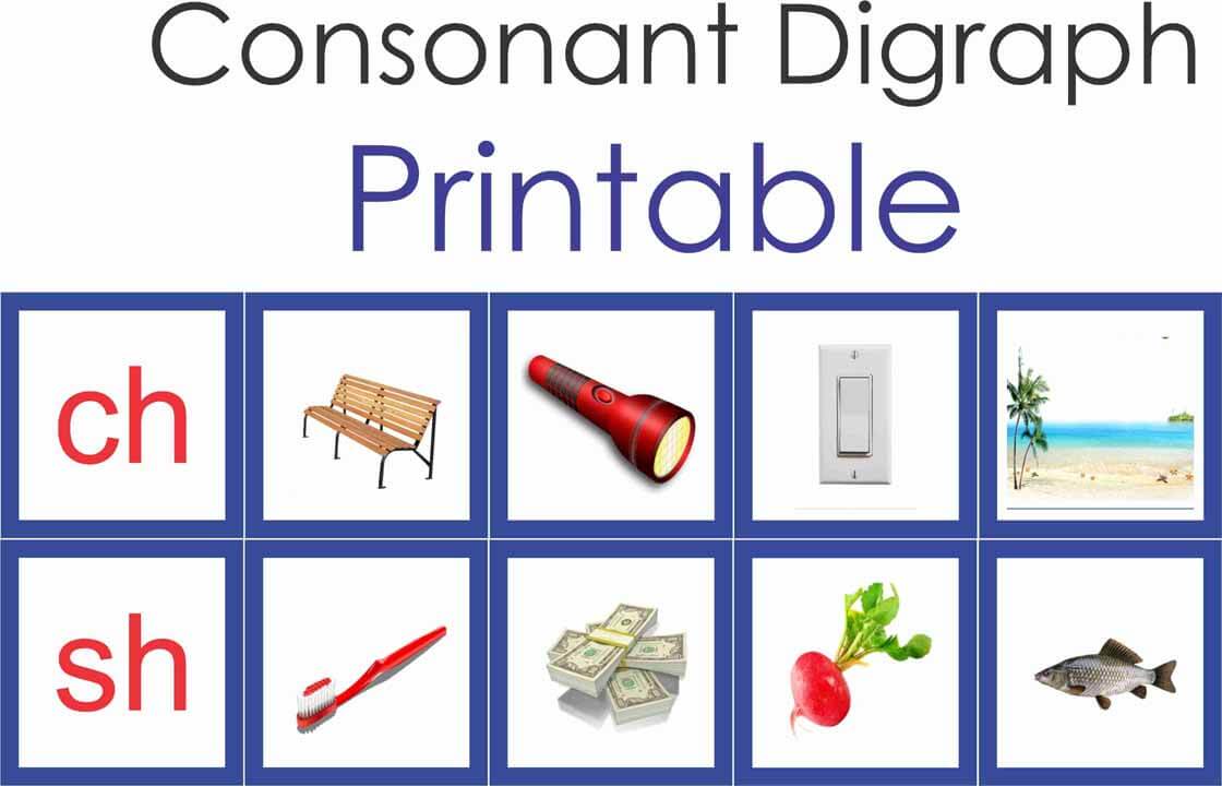 Consonant Digraphs Worksheets And Word Lists Montessoriseries