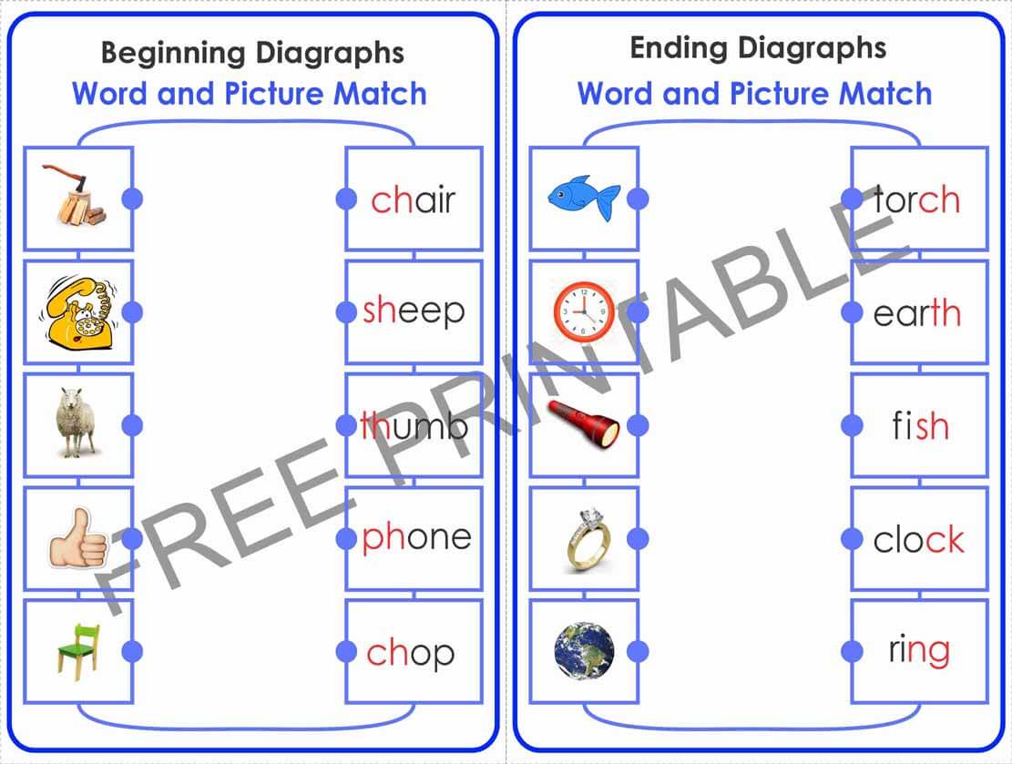 Consonant Digraphs Worksheets And Word Lists Montessoriseries