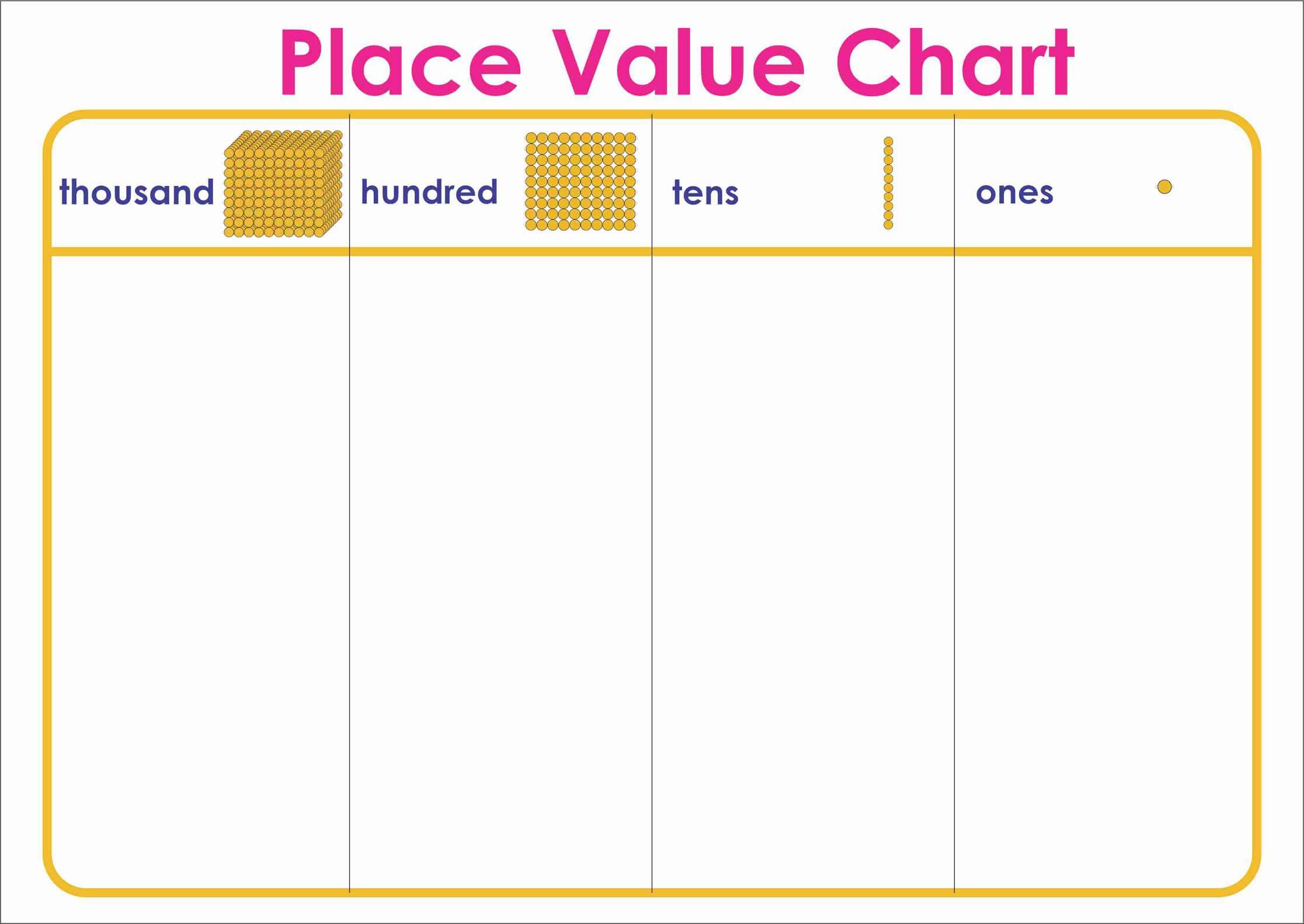 Place Value Chart Blocks Worksheets Montessoriseries